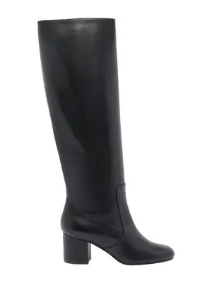 VIA ROMA 15 Round Toe Block Heel Boots - Black