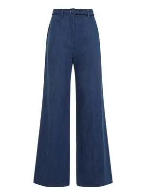 Gabriela Hearst Wide Leg Trousers With Belt - Blue