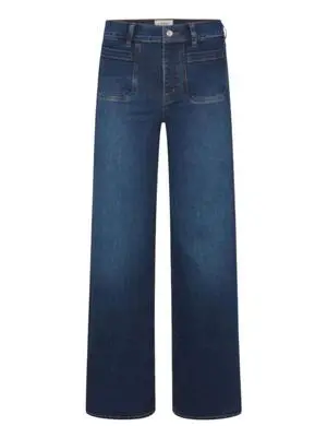 FRAME Belt Loop Jeans High Waisted Straight Leg - Blue