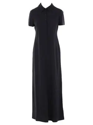 THE ROW Valenit Maxi Dress With Peak Collar And Short Sleeves - Black