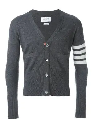 Thom Browne 4-bar Stripe Cardigan - Grey