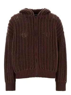 Brunello Cucinelli Brunello Cucinelli Openwork Ribbed Hooded Cardigan No