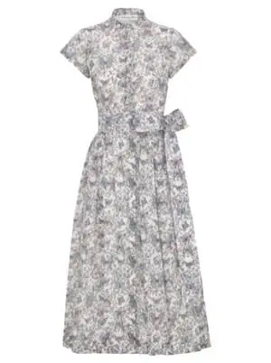 Dior Mid-length Dress With Tied Belt - Gray