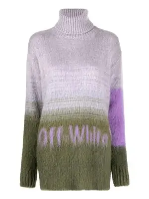 Off-White Helvetica Logo Turtleneck Jumper - Gray
