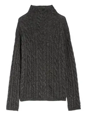 Max Mara High-neck Cable-knit Jumper - Gray