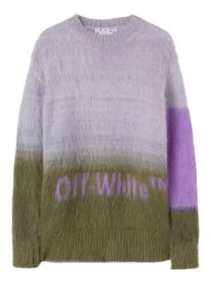 Off-White Colour-block Logo-print Jumper - Gray
