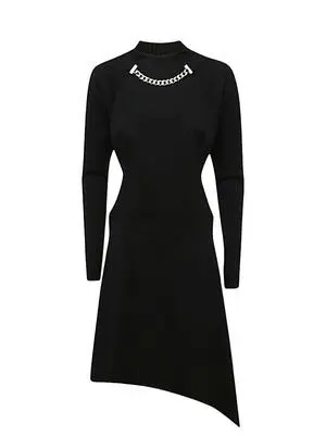 J.W.ANDERSON Chained Asymmetric-hem Midi-dress - Black