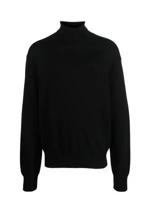 Off-White Roll Neck Long-sleeved Jumper - Black