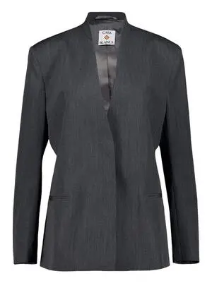 Casablanca H-shaped Long Sleeve Suit Jacket - Black