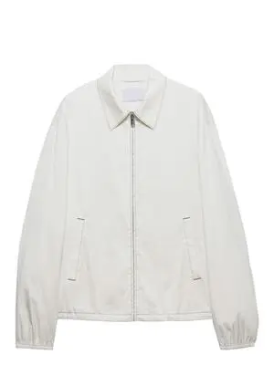 Prada Cotton Bomber Jacket - Chalk White