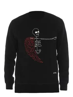 Alexander McQueen Embroidered Skeleton And Wing Sweatshirt - Black
