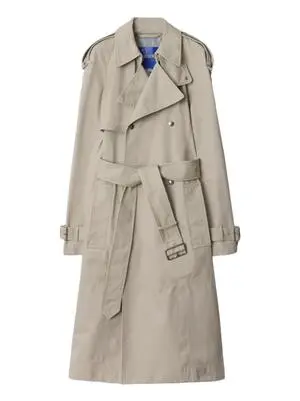 Burberry Double Breasted Belted Long Trench Coat - Nude