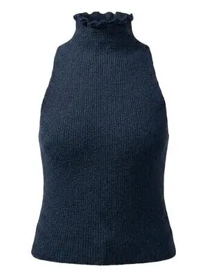Alaïa Halter Neck Knit Top - Blue