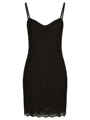Dolce & Gabbana Lace-detailed Sleeveless Mini Dress - Black
