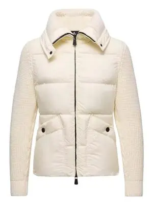 Moncler Paneled Zip-up Jacket - White
