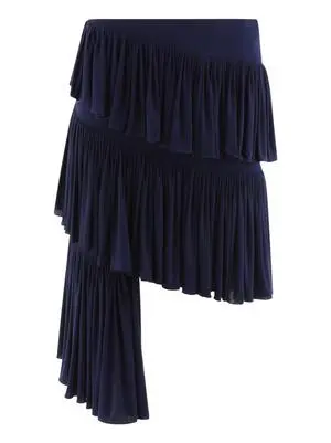 Alaïa Asymmetrical Ruffled Jersey Skirt - Black