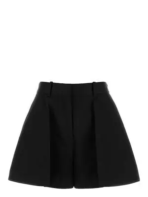 Loewe Trapeze Shorts In Cotton And Silk - Black