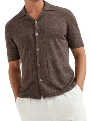 Brunello Cucinelli Short-sleeved Button-up Shirt - Brown
