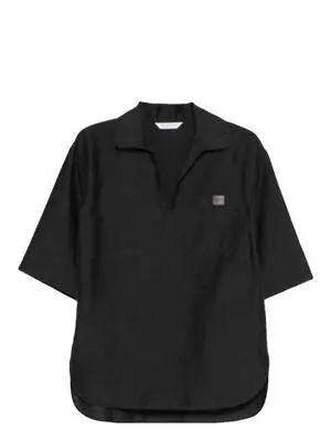 MAX MARA Max Mara Short Sleeve Shirt With V-Neck And Patch Pocket