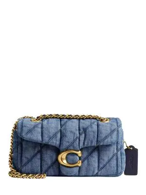 COACH Tabby 20 Logo Plaque Quilted Shoulder Bag - Blue