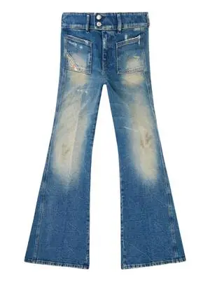 DIESEL® D-hush Bootcut Jeans With Double-button Closure - Medium Blue