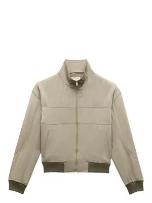 Saint Laurent Zip-up High Neck Teddy Jacket - Nude