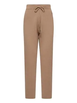 Moncler Wool Cashmere Blend Cropped Jogging Pants - Brown