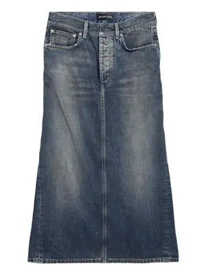 Balenciaga Denim Midi Skirt - Blue