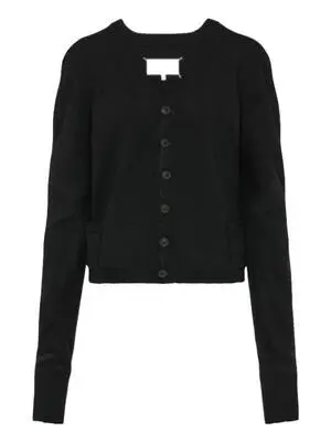 MAISON MARGIELA Maison Margiela Four Stitch Detailed Knitted Cardigan Black