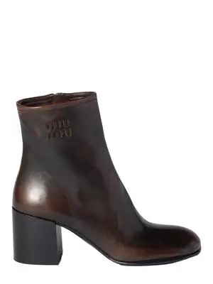 MIU MIU Miu Miu Fumè Calf Booties With Block Heel