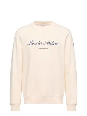 Moncler Logo Patch Crewneck Sweatshirt - White Ivory