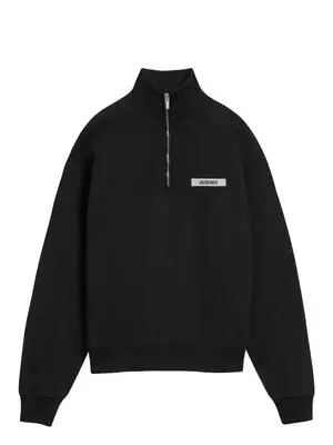 Jacquemus Gros Grain Zip Sweatshirt - Black