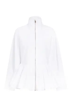 Alaïa Peplum Hem Fitted Jacket - White