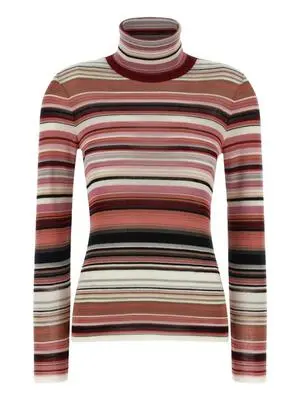 Missoni Missoni Striped Turtleneck Sweater Brown