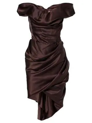 VIVIENNE WESTWOOD Asymmetrical Draped Mini Dress With Corset Detail - Black