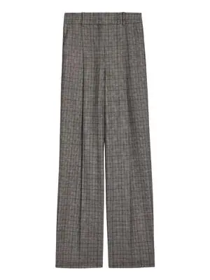 Theory Checked Tailored Wide-leg Trousers - Gray
