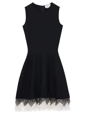 Alexander McQueen Cobweb Lace Knitted Dress - Black
