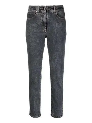 Peserico Stonewashed Cropped Skinny Jeans - Black