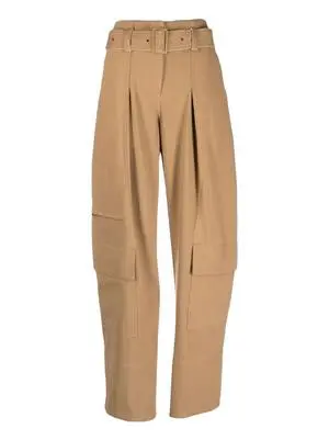 LOW CLASSIC Belted Cargo Trousers - Nude