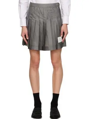 Thom Browne Pleated Mini Skirt - Medium Gray