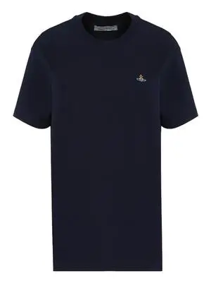 VIVIENNE WESTWOOD Vivienne Westwood Orb Embroidered Crewneck T-Shirt Black
