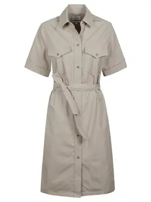 A.p.c. Evy's Buttoned Belted Midi Dress - Gray