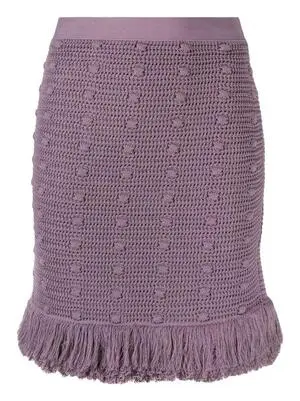 BOTTEGA VENETA Bottega Veneta Knitted Mini Skirt With Tassel Hem