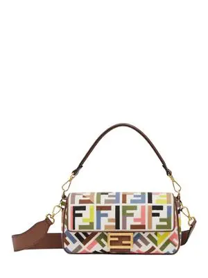 Fendi Baguette Ff Embroidered Shoulder Bag - Multicolor