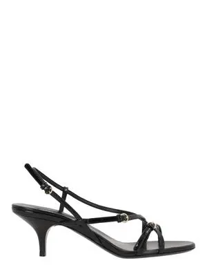 Miu Miu Heeled Slingback Sandals With Double Buckle Detail - Black