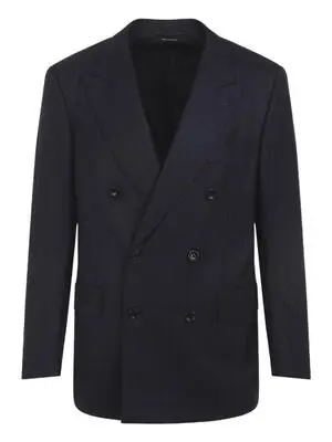 TOM FORD Pinstripe Double-breasted Blazer - Navy