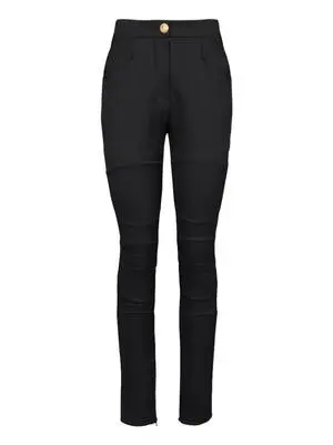Balmain Wool Skinny-fit Trousers - Black