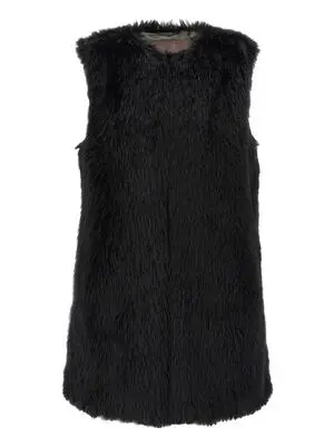 Herno Faux Fur Sleeveless Gilet - Black