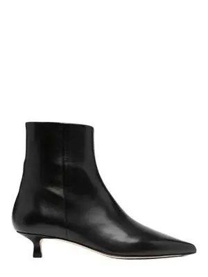 AeydĒ Pointed Toe Zip-up Ankle Boots - Black
