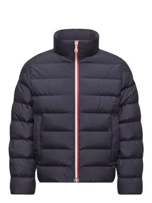 Moncler Padded Jacket With Logo Patch - Navy Blue